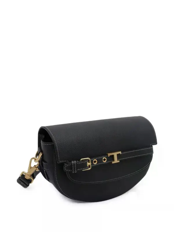TOD'S Mini T Signature Crossbody Bag - Black