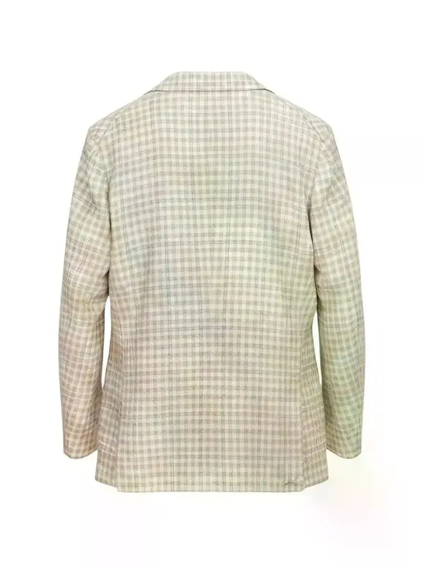 Isaia Check-pattern Notched-lapel Blazer