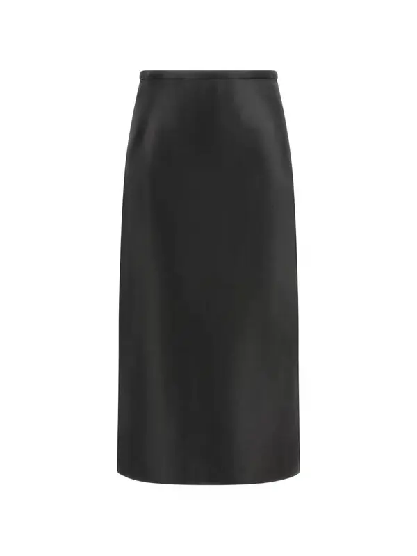Co High-waisted Leather Midi Skirt - Black