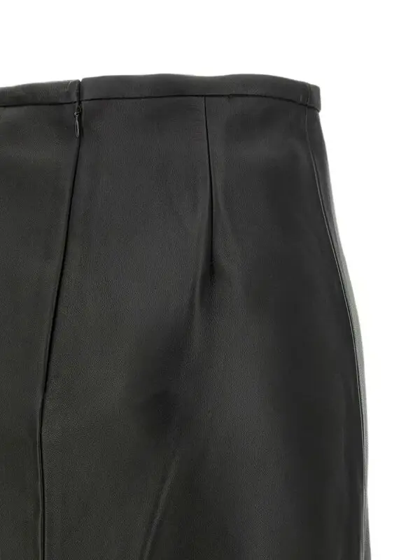 Co High-waisted Leather Midi Skirt