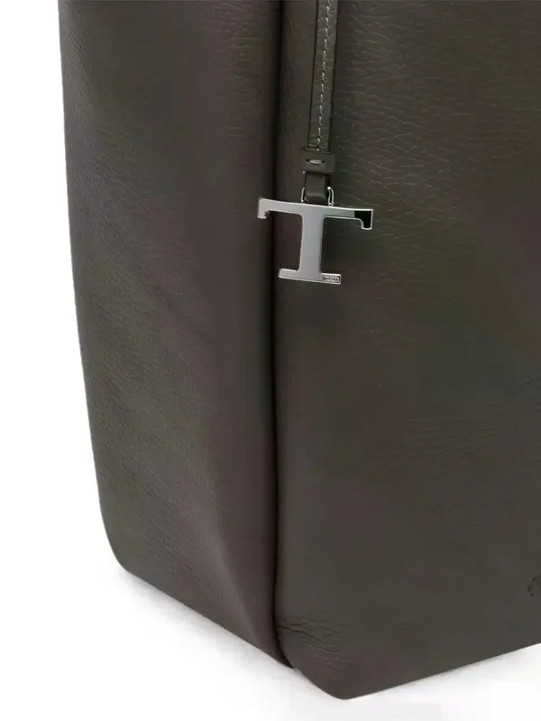 TOD'S Leather Logo-charm Bucket Bag - Grey