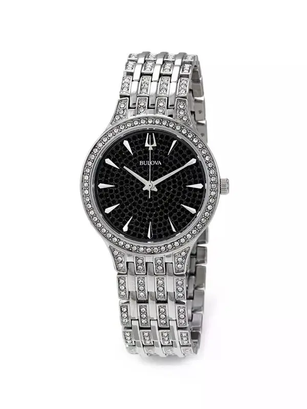 Bulova Phantom Crystal-embellished 32mm Watch - Black