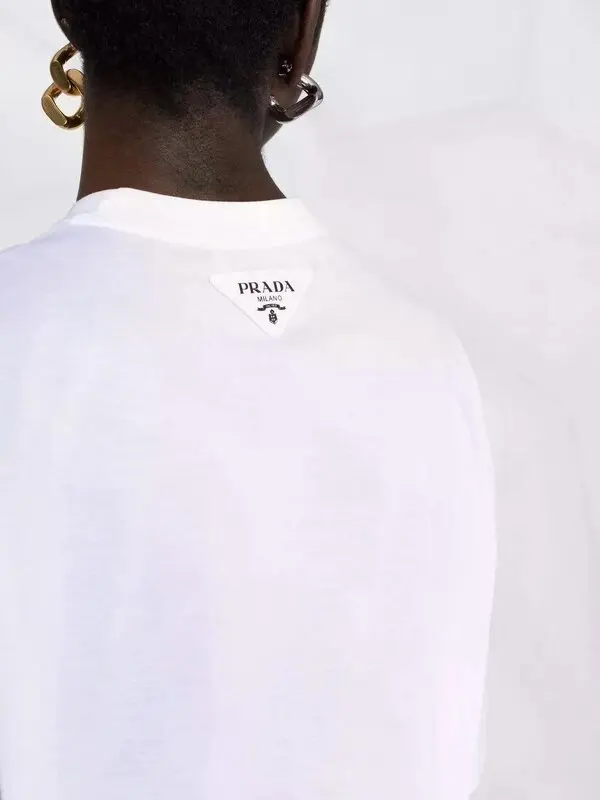 Prada Rope-print Cotton T-shirt