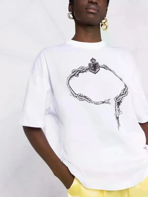Prada Rope-print Cotton T-shirt