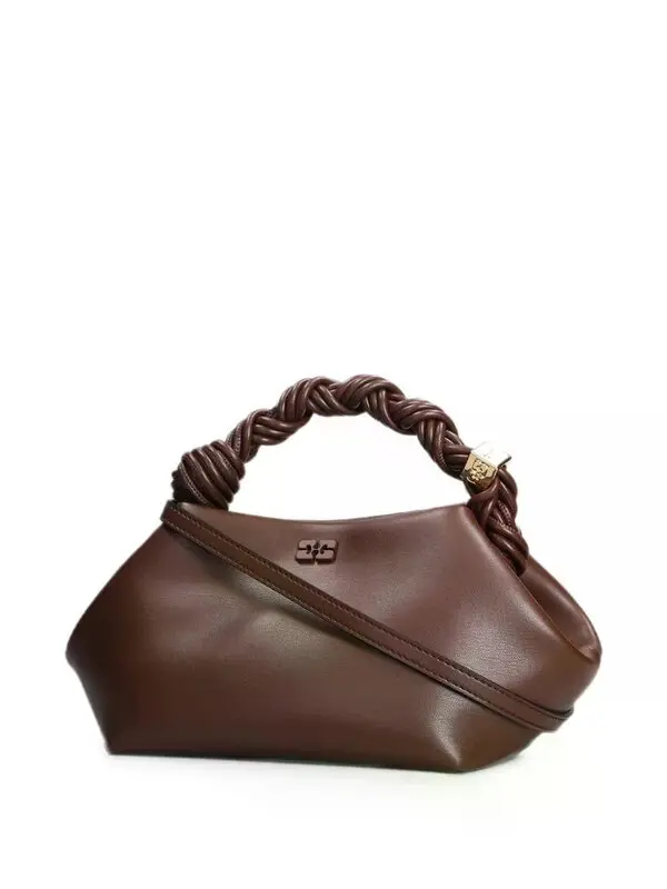 GANNI Small Bou Leather Tote Bag - Brown
