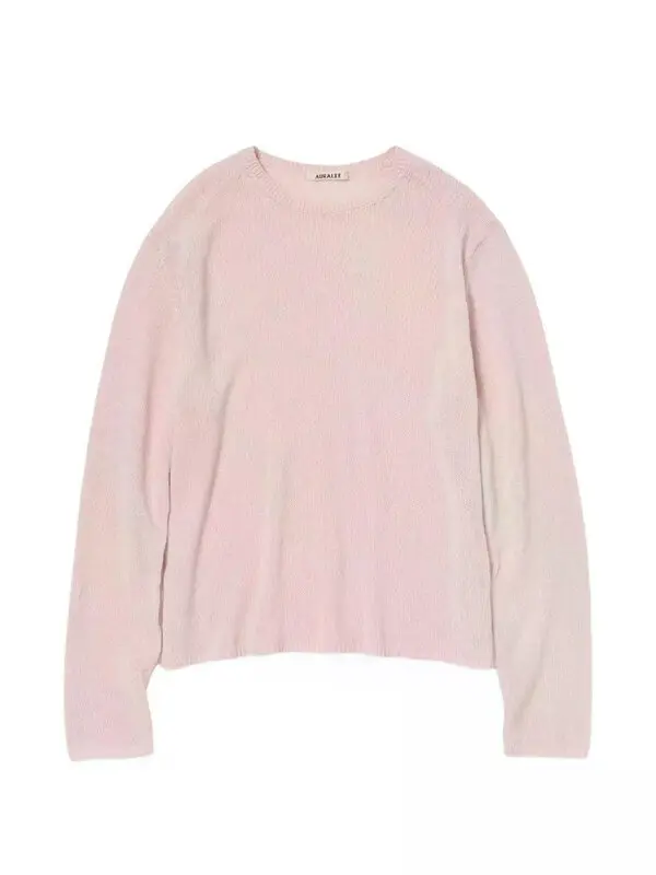 Auralee Fine-knit Crew-neck Sweater - Pink