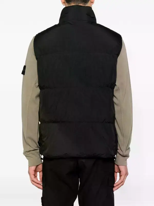Stone Island Quilted Logo-patch Gilet - Black
