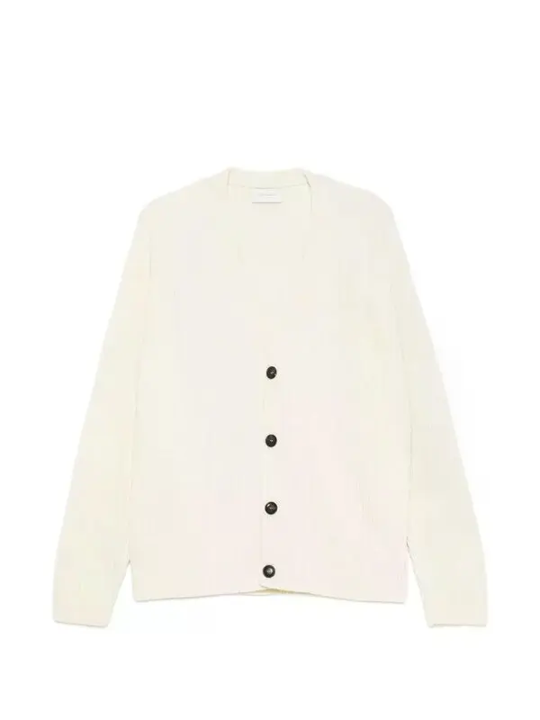 DIANA STUDIO Ribbed-knit V-neck Cardigan - Neutrals