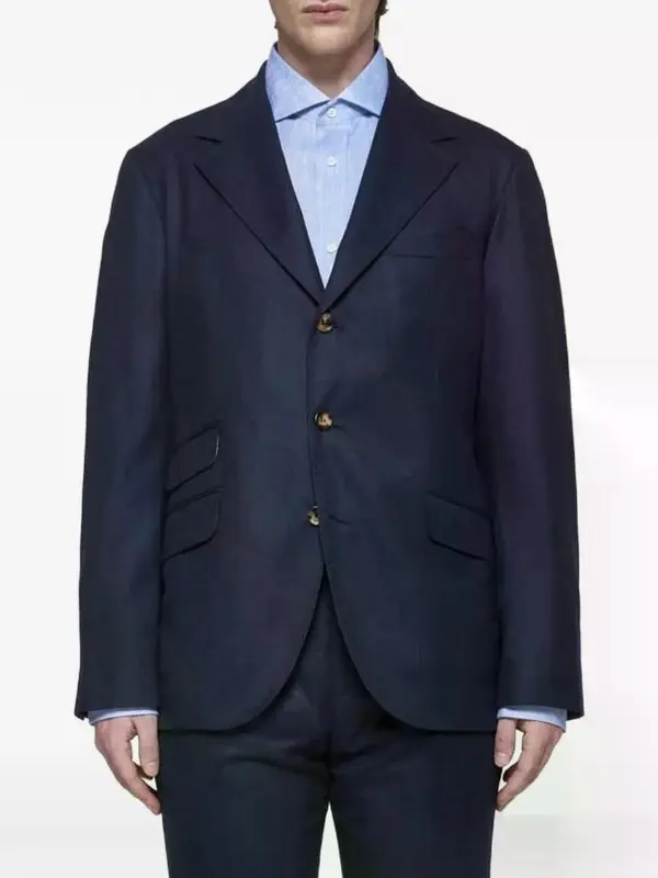 Brunello Cucinelli Single-breasted Wool Suit - Blue