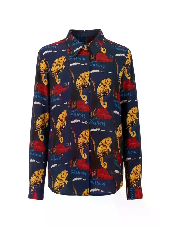 LAURA URBINATI Lemuri Silk Shirt - Blue