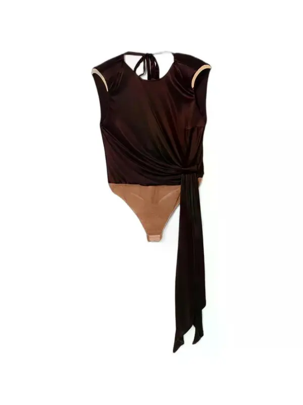 Elisabetta Franchi Draped Knot-detail Top - Brown