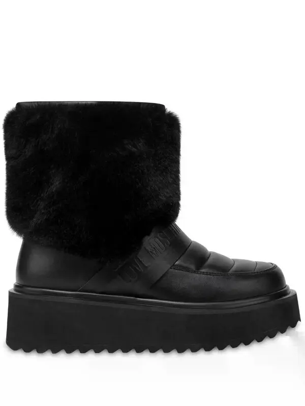 Moschino Logo-embossed Slip-on Boots - Black