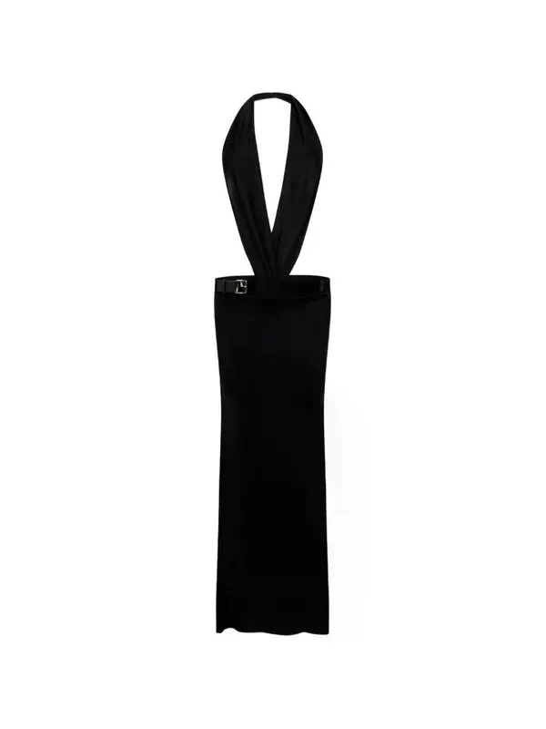Dsquared2 Deep-cut Shiny Viscose Jersey Long Dress