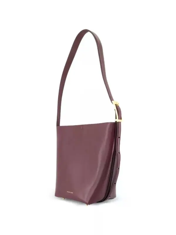 ANINE BING Elly Grained-leather Shoulder Bag - Red