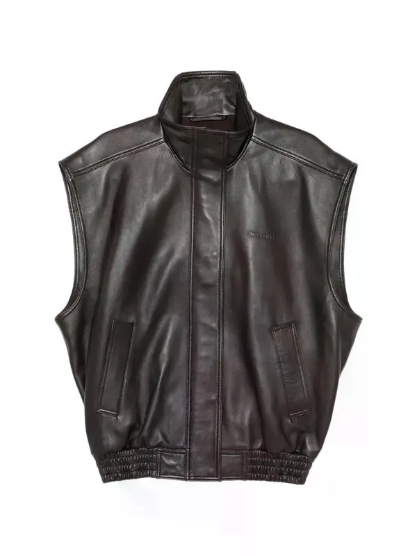 Balenciaga Leather Waistcoat - Brown