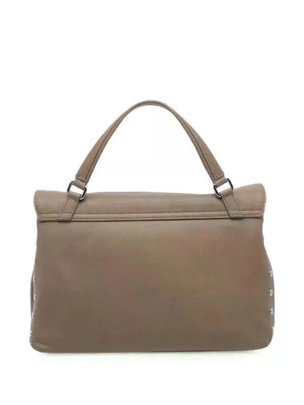 ZANELLATO Medium Postina Studded Leather Shoulder Bag - Brown