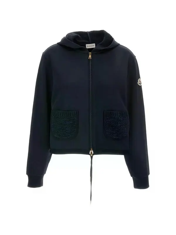 Moncler Logo-patch Zip-up Hoodie - Blue