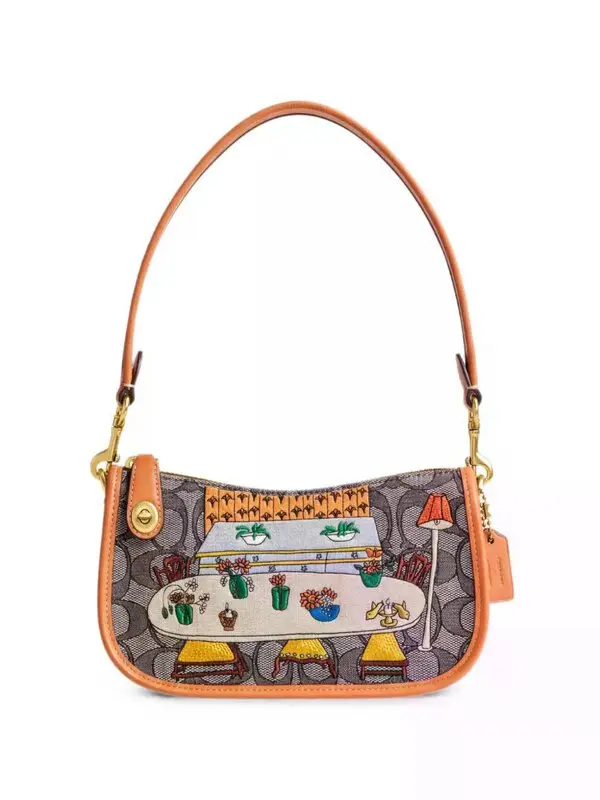 COACH X Observed Us Swinger Embroidered Shoulder Bag - Grey