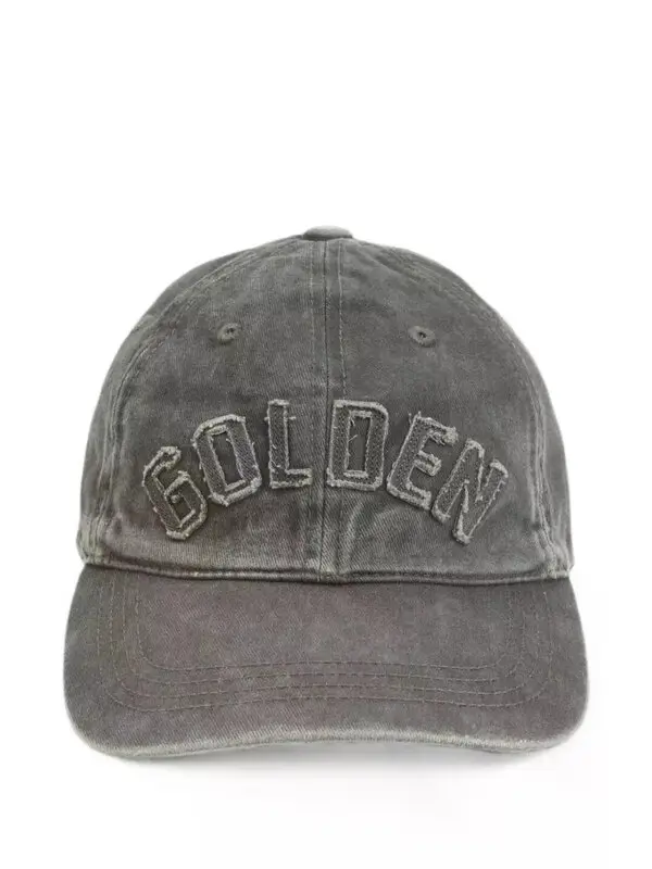GOLDEN GOOSE Logo-appliqué Distressed Baseball Cap - Grey