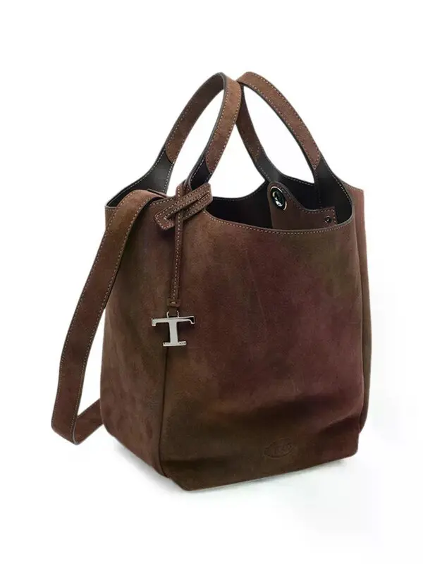 TOD'S T-logo Suede Bucket Bag