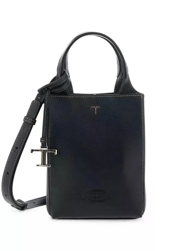 TOD'S T-pendant Logo-detail Handbag - Black