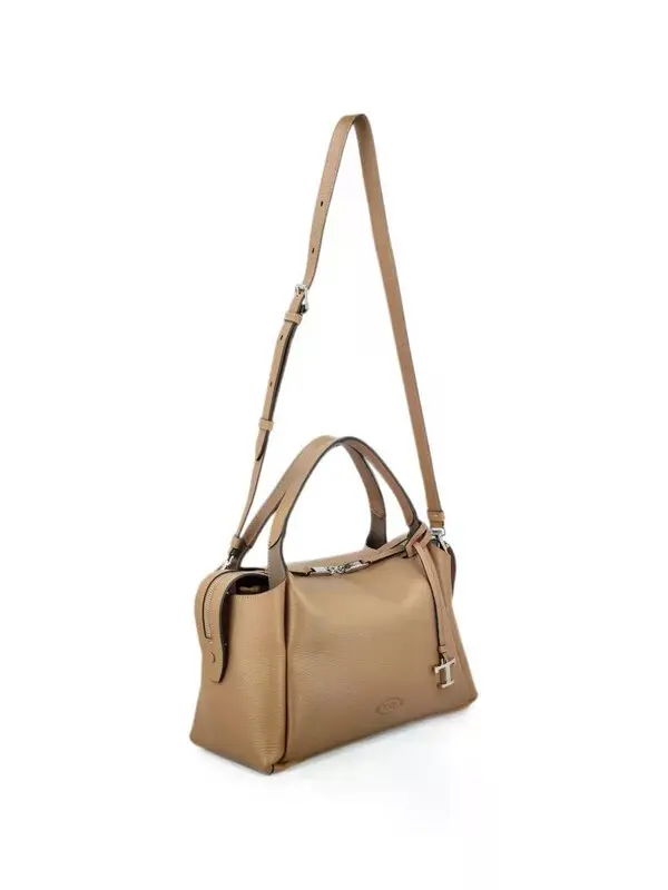 TOD'S T Timeless Pebbled Leather Tote Bag - Neutrals