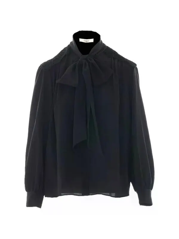 Chloé Scarf-tie Silk Blouse - Black