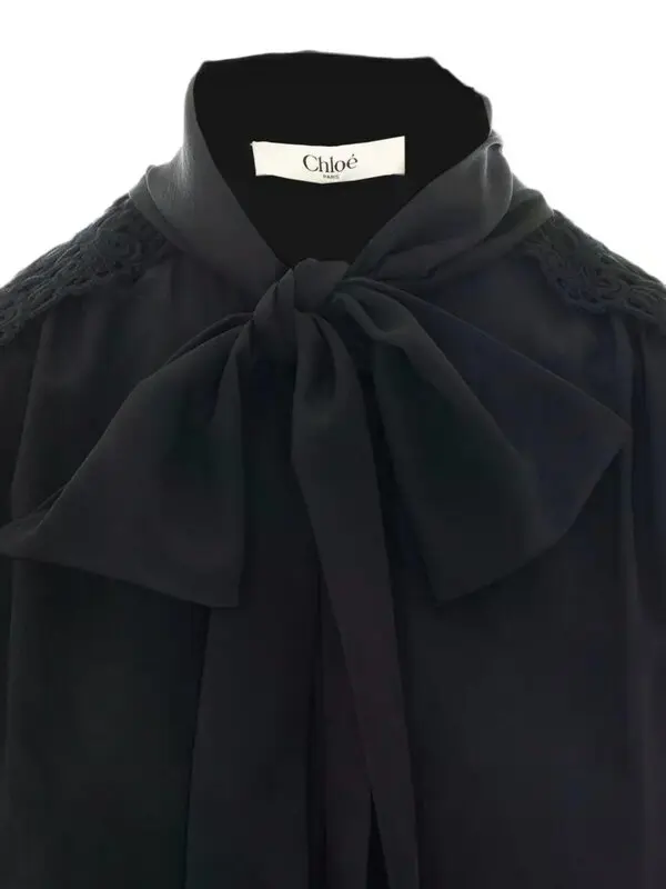 Chloé Scarf-tie Silk Blouse - Black