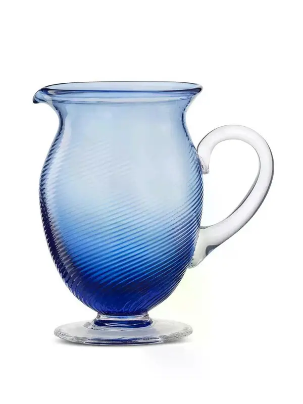 NASONMORETTI 3/62 Ribbed Glass Pitcher - Blue