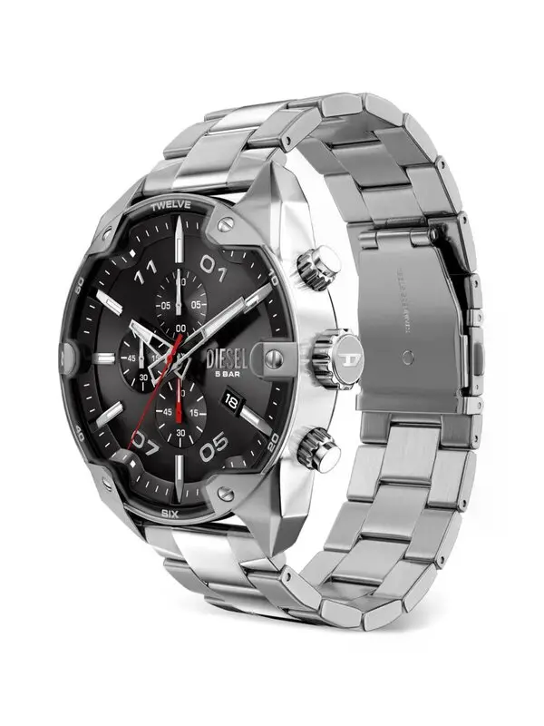 DIESEL® Spiked Stainless Steel 49mm Watch - Black