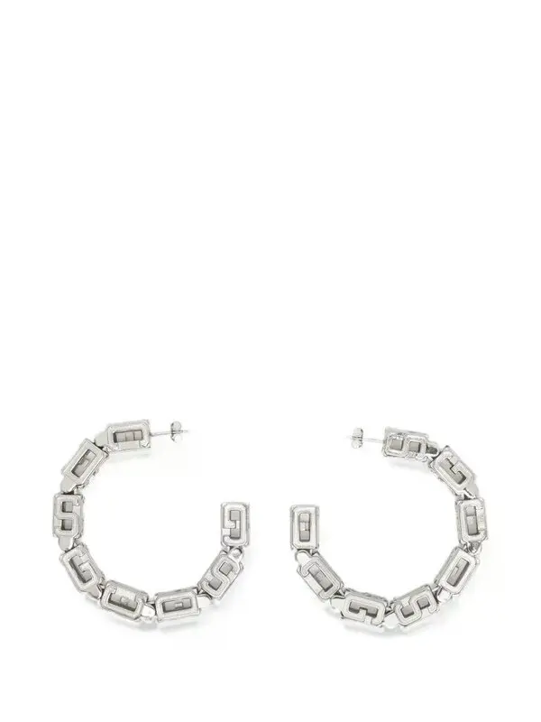 Gcds Cube-logo Half-hoop Earrings - Silver