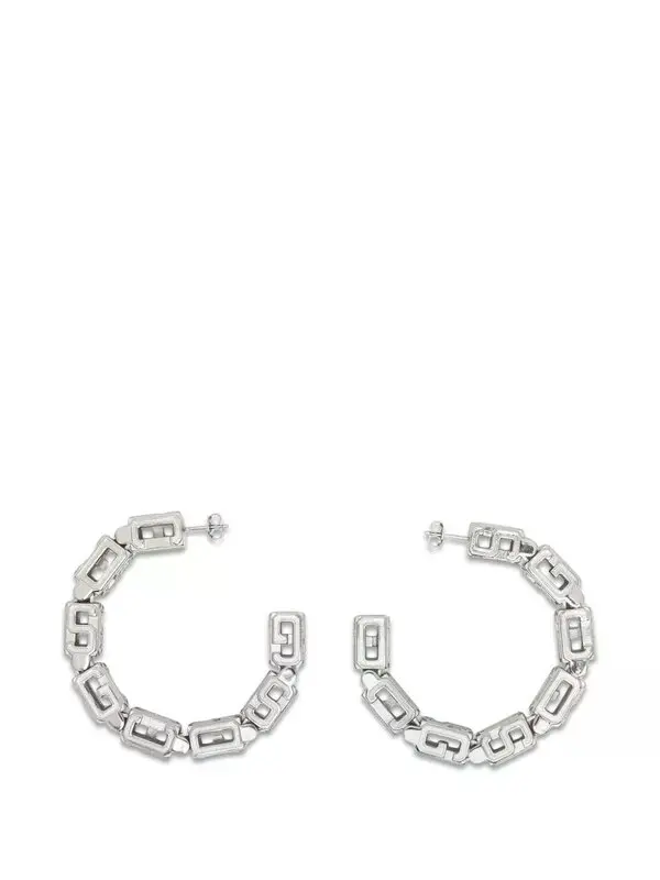 Gcds Cube-logo Half-hoop Earrings - Silver