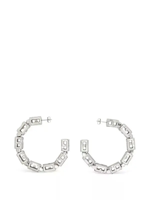 Gcds Tone Cube Logo Half-hoop Earrings
