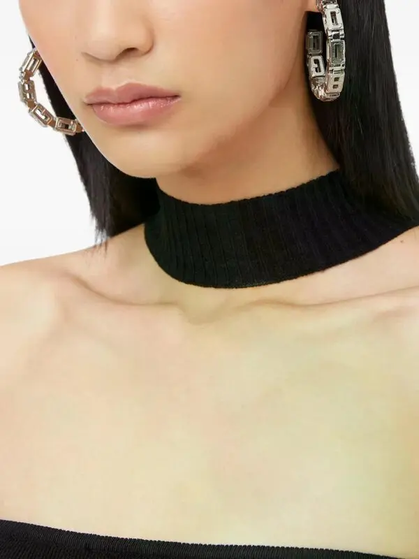 Gcds Tone Cube Logo Half-hoop Earrings