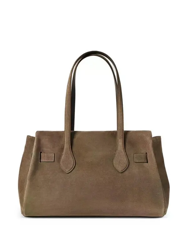 Brunello Cucinelli Suede Shoulder Bag With Padlock Detail