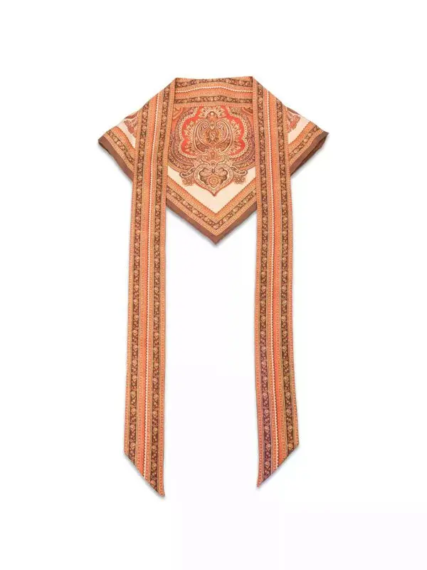 Zimmermann Paisley-print Silk-twill Hat - Orange