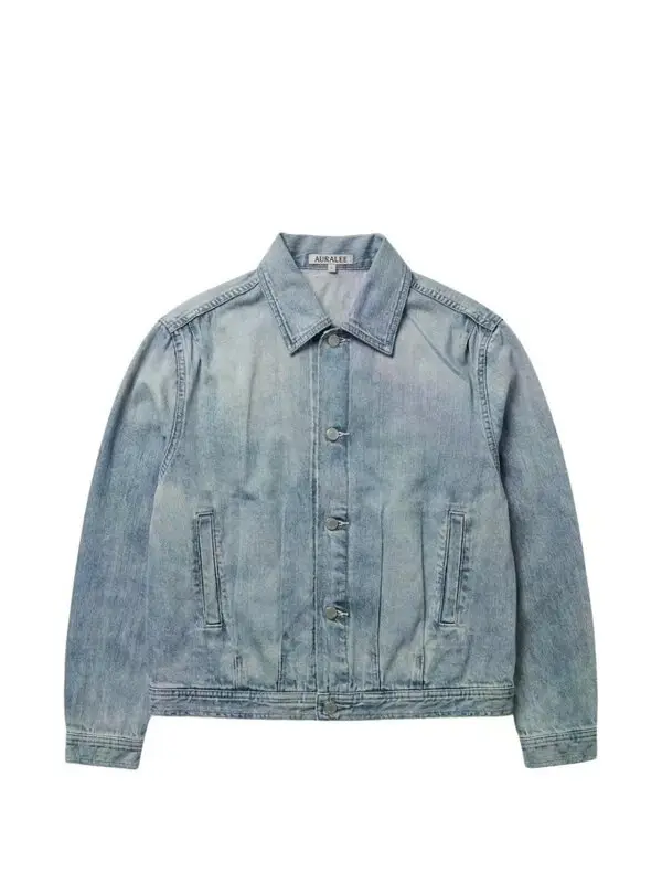 Auralee Faded-effect Button-up Denim Jacket - Blue