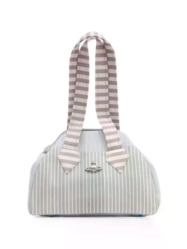 VIVIENNE WESTWOOD Medium Yasmine Archive Striped Tote Bag - Grey