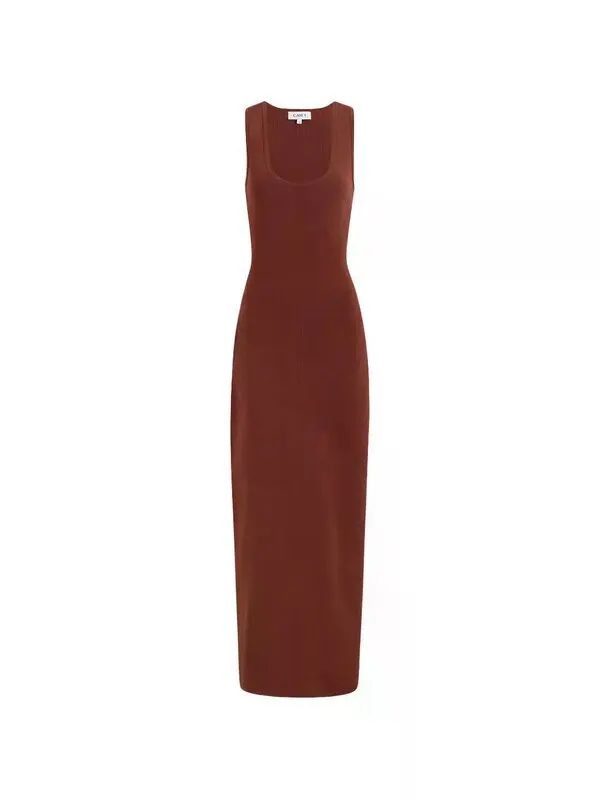 CAYET Nelly Ribbed-knit Maxi Dress - Brown