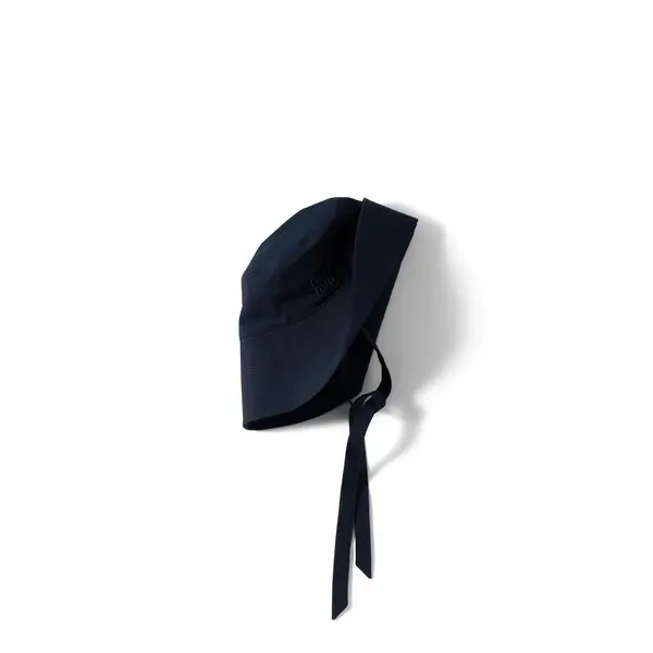 Miu Miu Wide-brimmed Poplin Bucket Hat - Navy