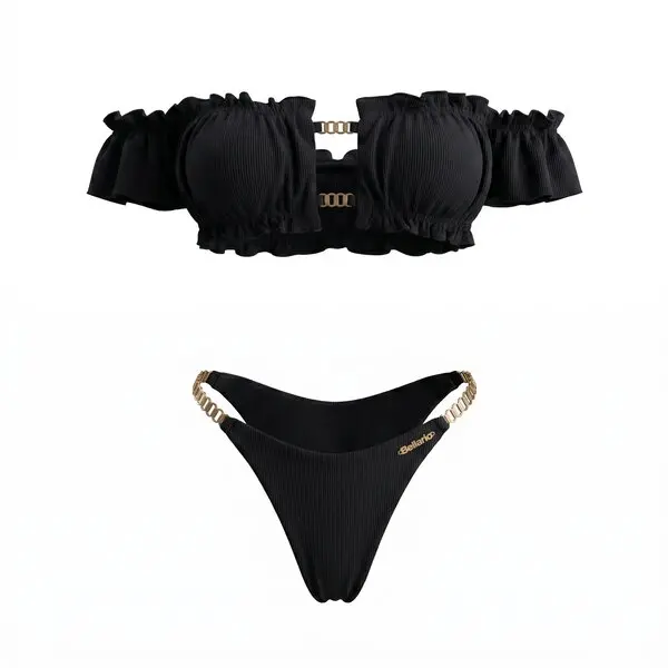 BELLARIA Cotton Candy Chain Bikini Set - Black