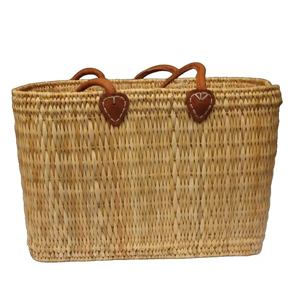 BERBER LEATHER Neutrals The Safi Large Basket Tote Bag - Black