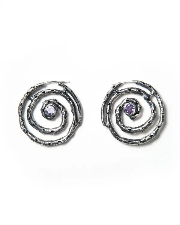 GIUNIA Vortex Hoop Earrings - Silver