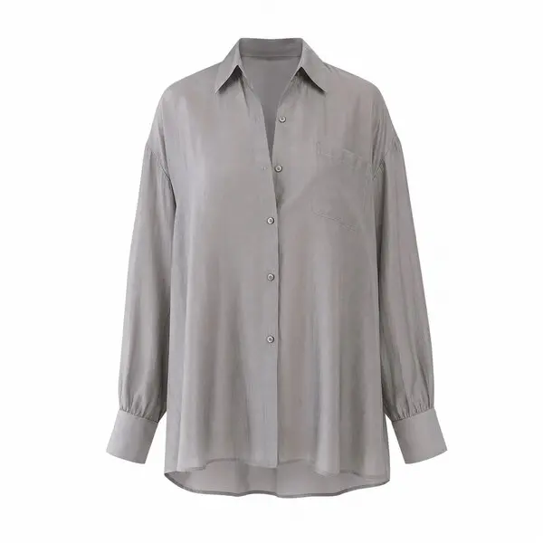 MUTE BY JL Sol Semi-sheer Oversized Overshirt - Grey