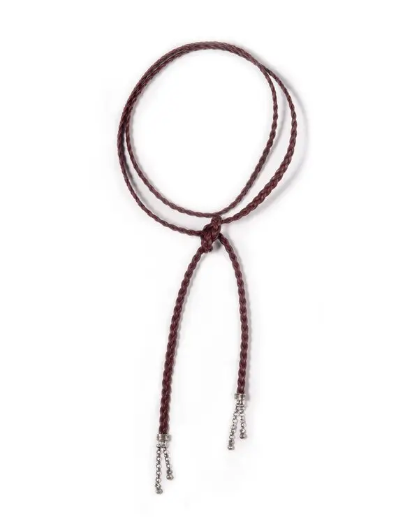 GIUNIA Red / Silver Bea Braided Choker Burgundy - Red/silver