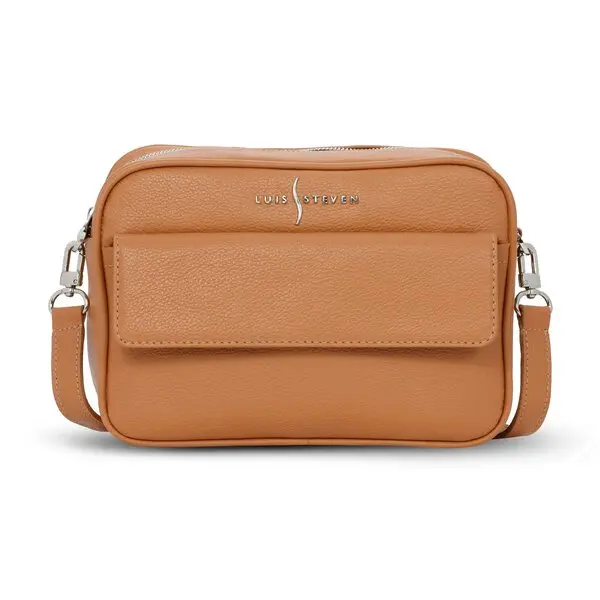 LUIS STEVEN Camera Bag Tan Pebble - Brown