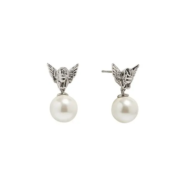 OGÉ JEWELRY White / Silver Ascend Pearl Earrings Silver - White/silver
