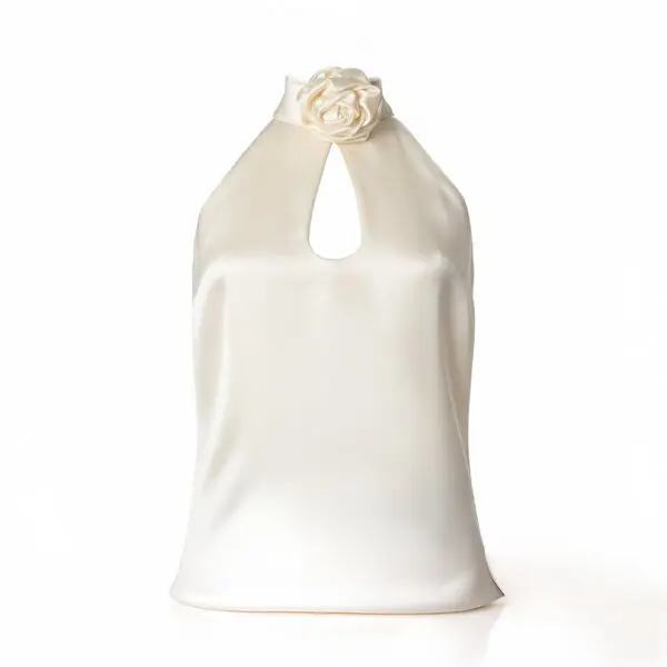 JNSQ (JE NE SAIS QUOI) Teardrop Silk Rosette Top
