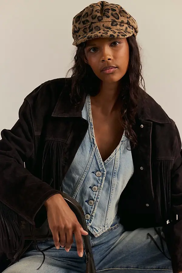 Free People 90's Leopard Cadet Hat At