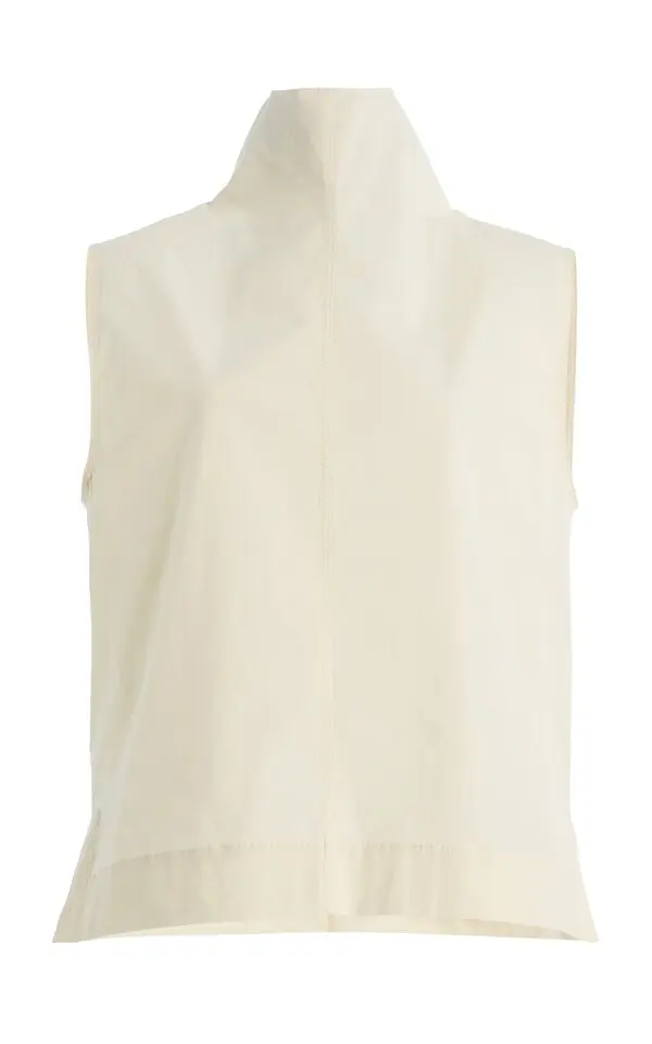 Brandon Maxwell The Finn Tie-neck Cotton Top - Yellow